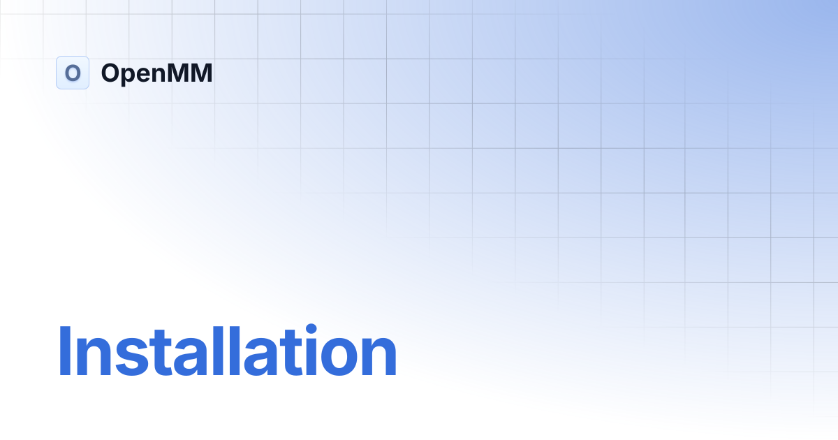 Installation | OpenMM